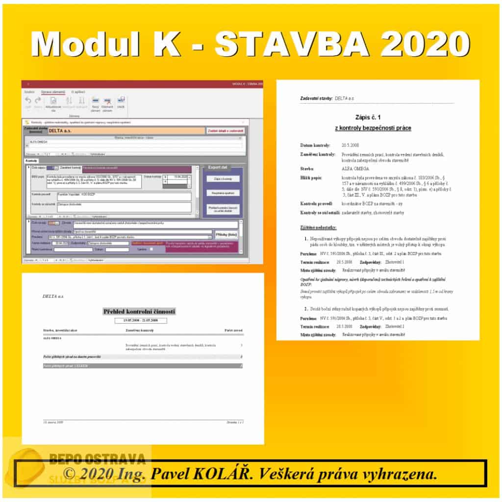 Software BOZP: MODUL K-STAVBA 2020 | BEPO Ostrava