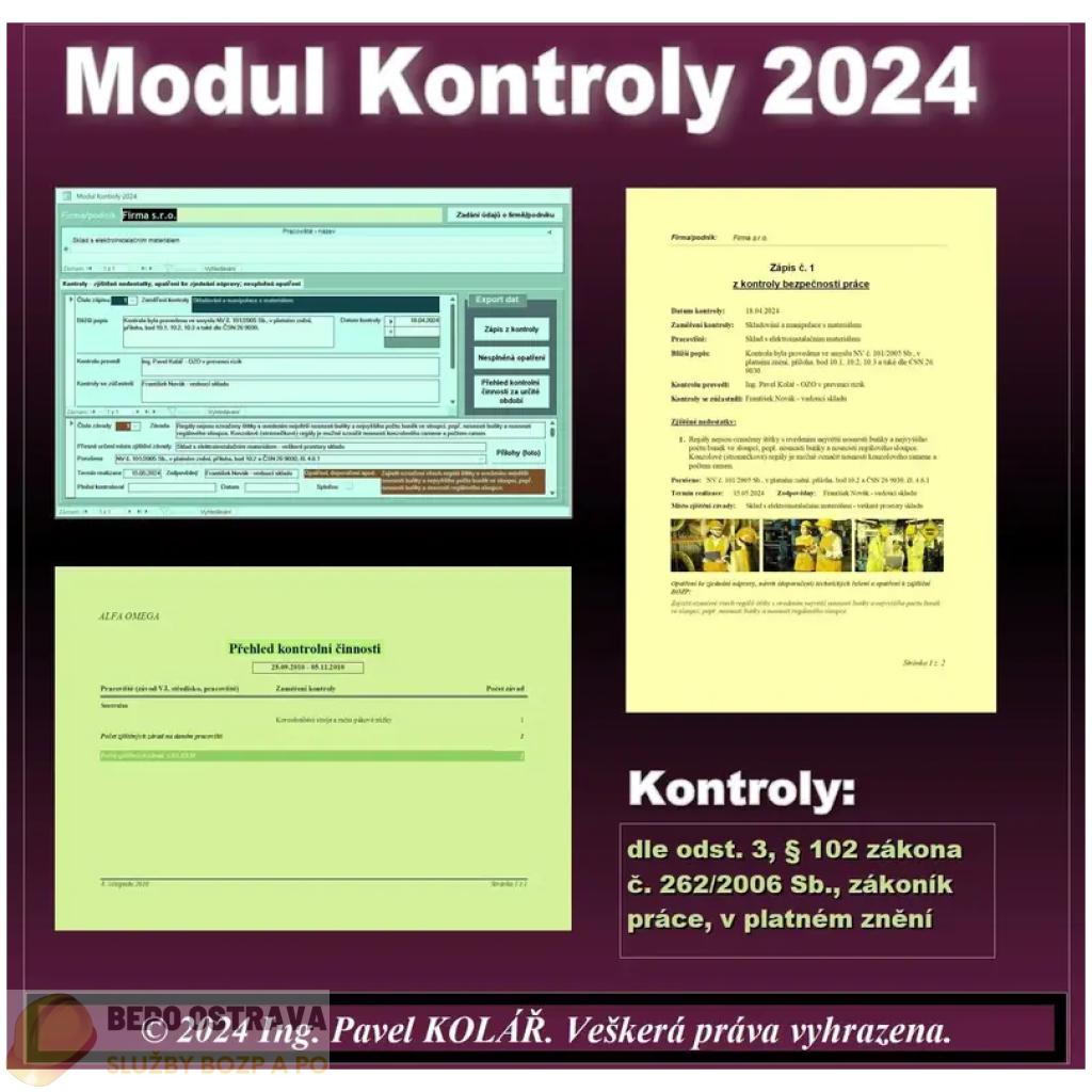 Software BOZP: MODUL Kontroly 2024 » BEPO Ostrava